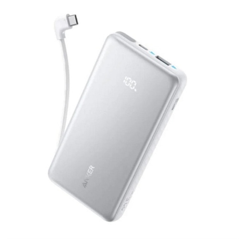 ANKER モバイルバッテリー Zolo Power Bank (10000mAh, 22.5W, Built-In USB-Cケーブル ...